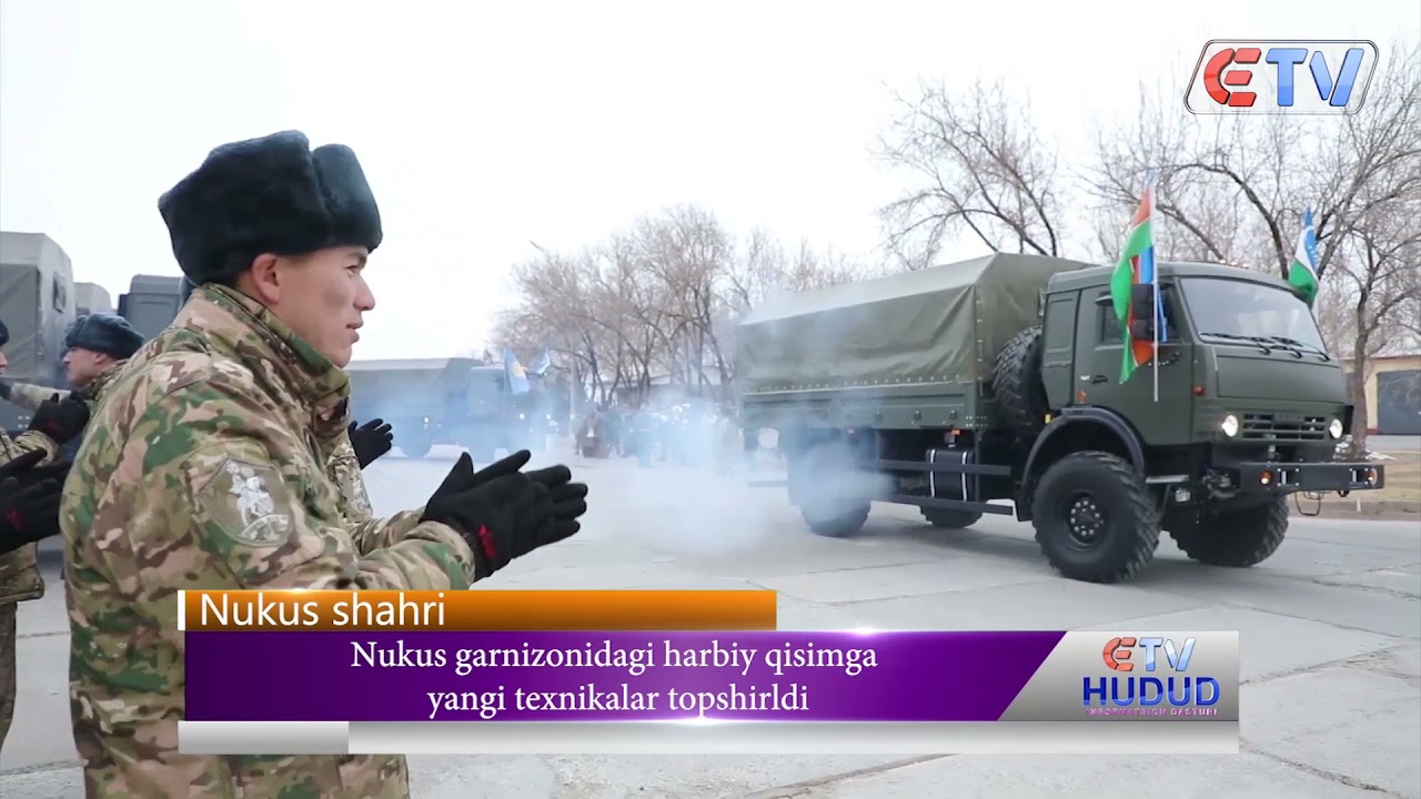 Nukusdagi harbiy garnizonga yangi texnikalar topshirildi - YouTube