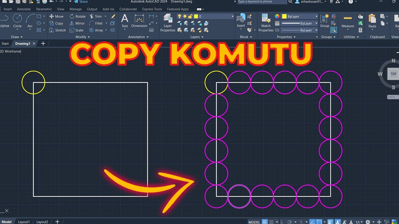 AutoCAD Dersleri - Copy Komutu (Kopyalama Komutu) | AutoCAD 2024 - YouTube