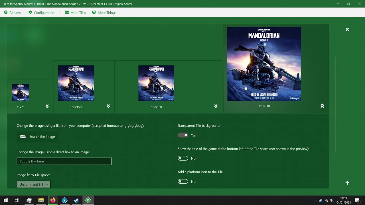 Tiles for Spotify Albums and Playlists - Pin Tiles in the Start Menu of ...