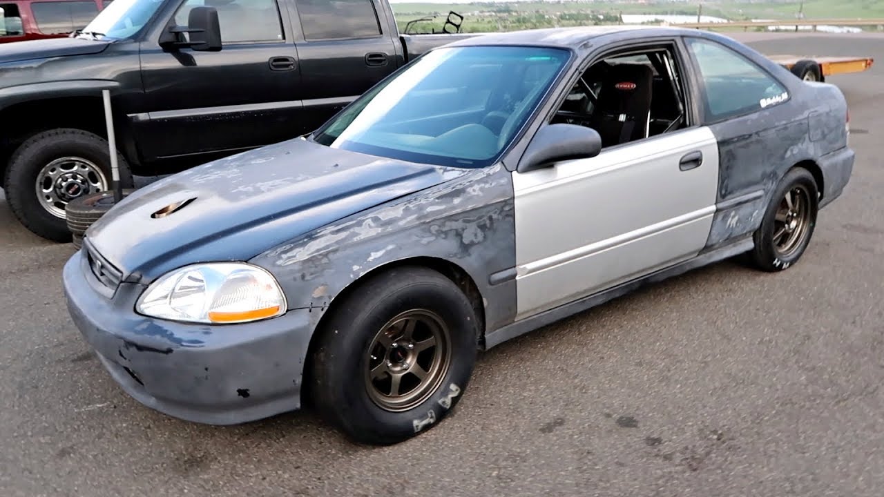 Sh*t Box Civic At the Track - YouTube