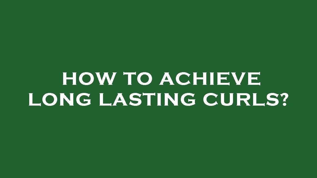 How to achieve long lasting curls? - YouTube