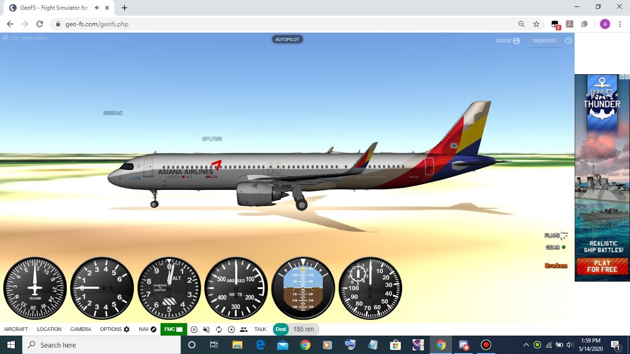 Geo-FS | Butter landing in Fort Lauderdale in the new Airbus A321 neo ...