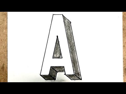 How to Draw Sketch of Letter A in 3D Style | Art and Crafts | #art # ...
