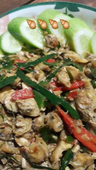 หอยผัดพริกแกงเผ็ด Cooking Food Shorts ชีวิตชนบทบ้านๆ ฝากติดตามหน่อยจร