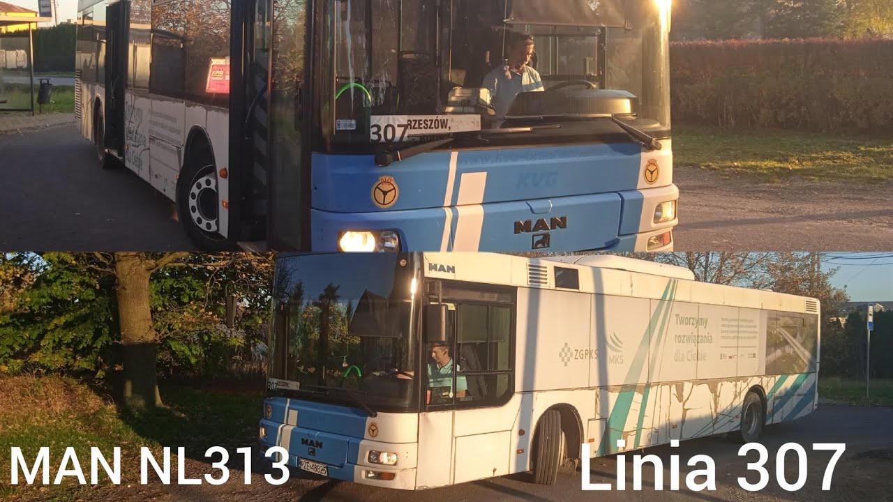 MAN NL313-PKS RZESZÓW-Przejazd na lini 307 - YouTube