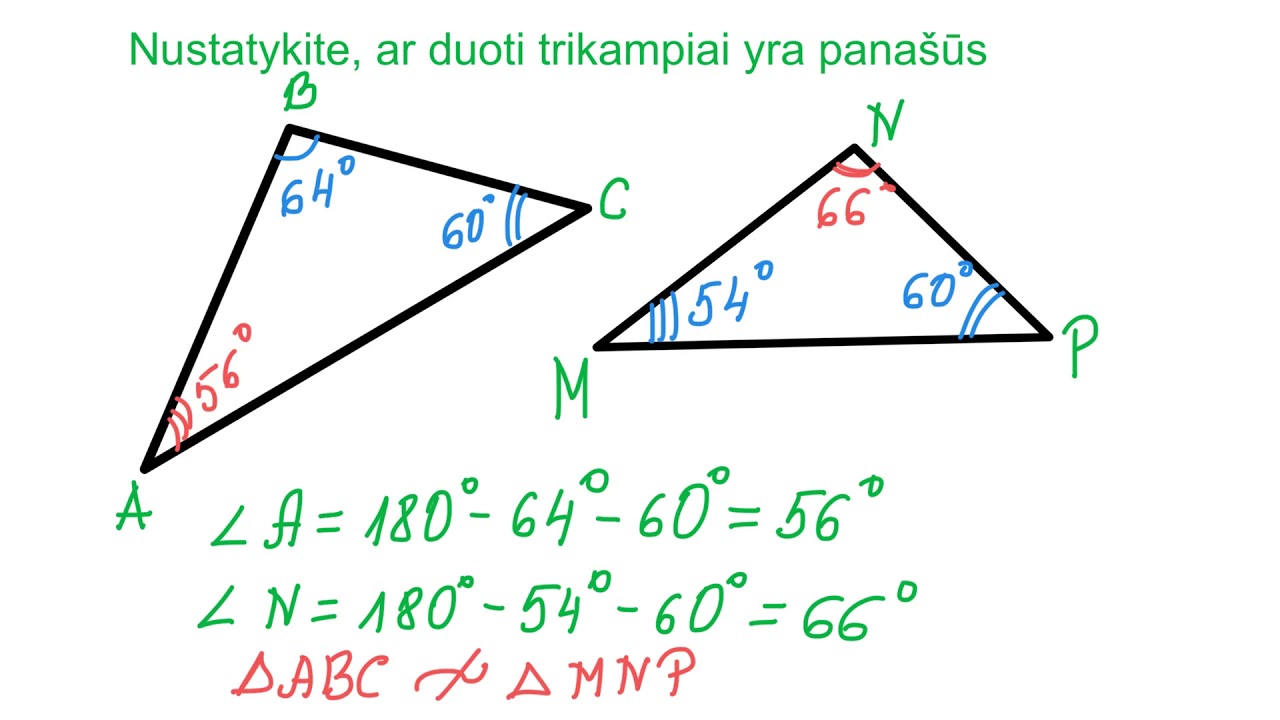 Trikampių panašumas - YouTube