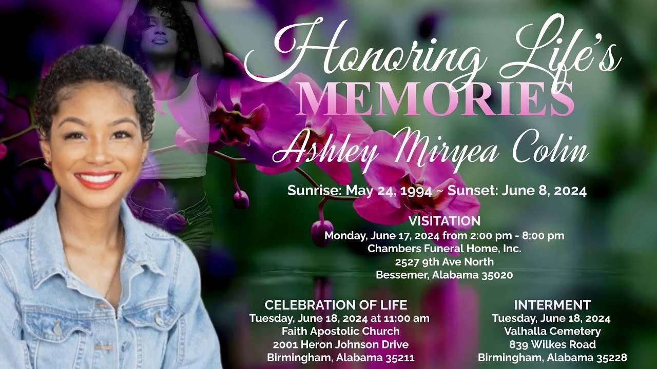 Celebration of Life for Ashley Colin - YouTube