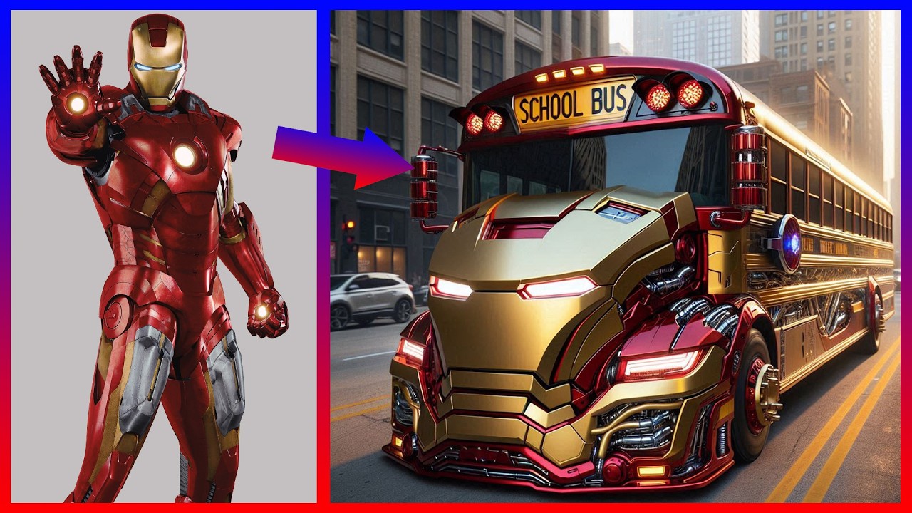 AVENGERS But SCHOOL BUS VENGERS ⚡ ( Marvel & DC ) All Characters ⭐ 2025 ...