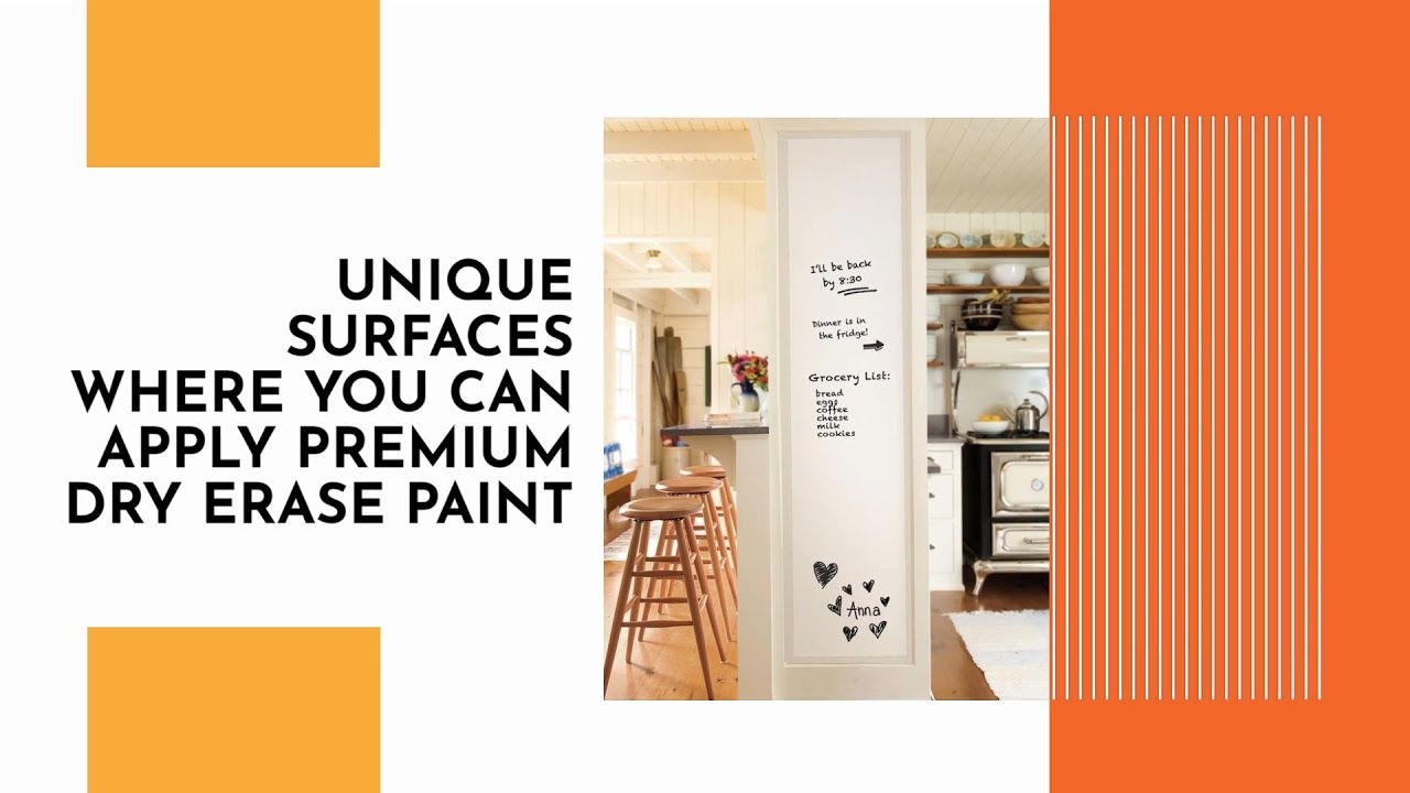 UNIQUE SURFACES WHERE YOU CAN APPLY PREMIUM DRY ERASE PAINT - YouTube