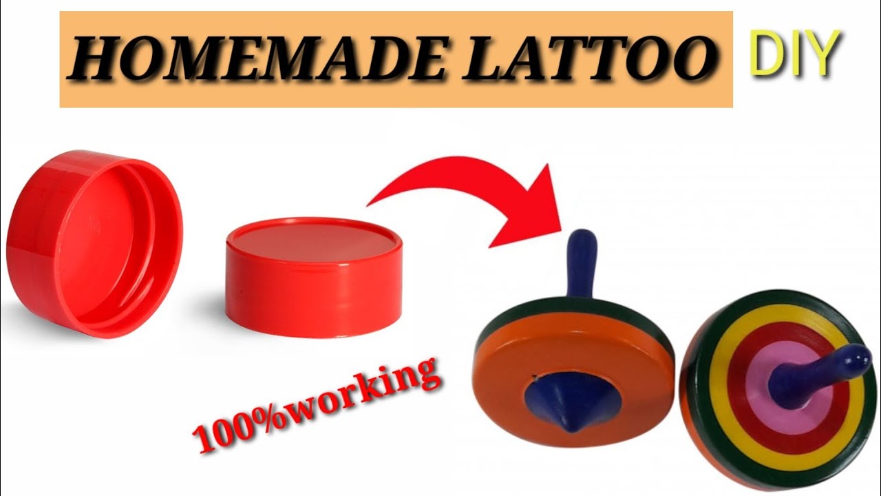 How to make lattu with bottle caps //Homemade lattu. - YouTube