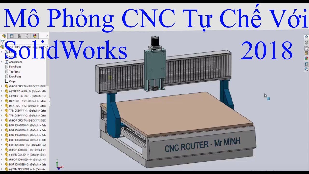 [FIRST DIY CNC] 03. Mô phỏng máy cnc tự chế trên phần mềm solidworks ...