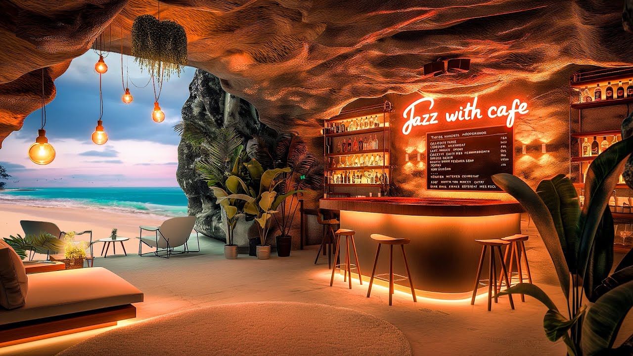 Morning With Ocean Sound In Bar Lounge Cave - Relax & Unwind with Soft ...
