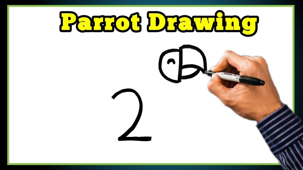 Easy Parrot🦜Drawing from 2 | तोते का सुंदर चित्र बनाईए | How to Draw ...
