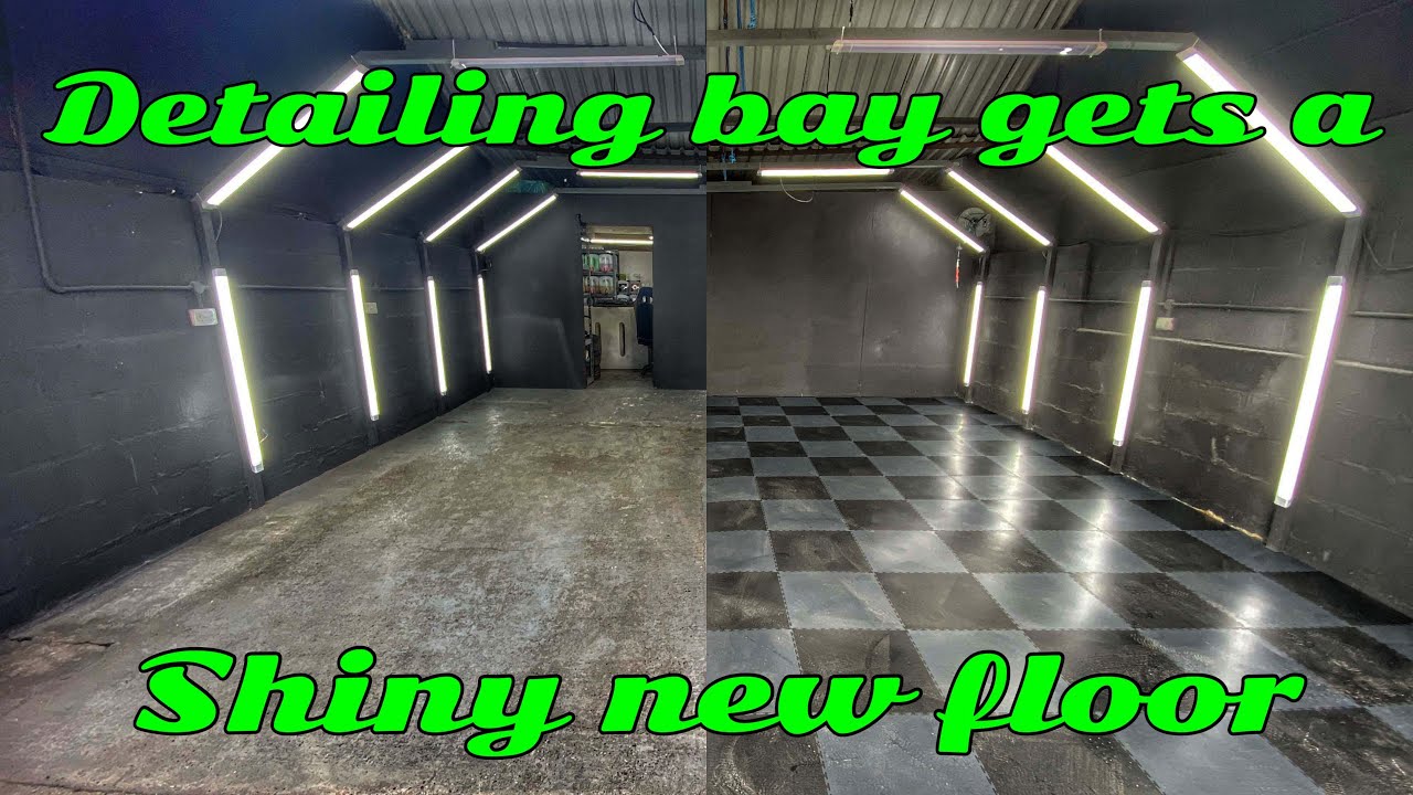 Nasty Detailing Bay Floor Gets Garage Style pvc Floor Upgrade - YouTube
