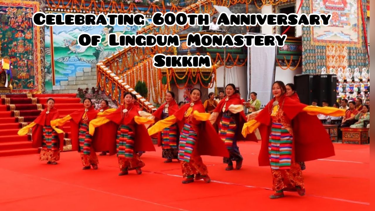 Sikkimese Bhutia dance (Chamo Lhinkar) by DLST at Lingdum Monastery ...