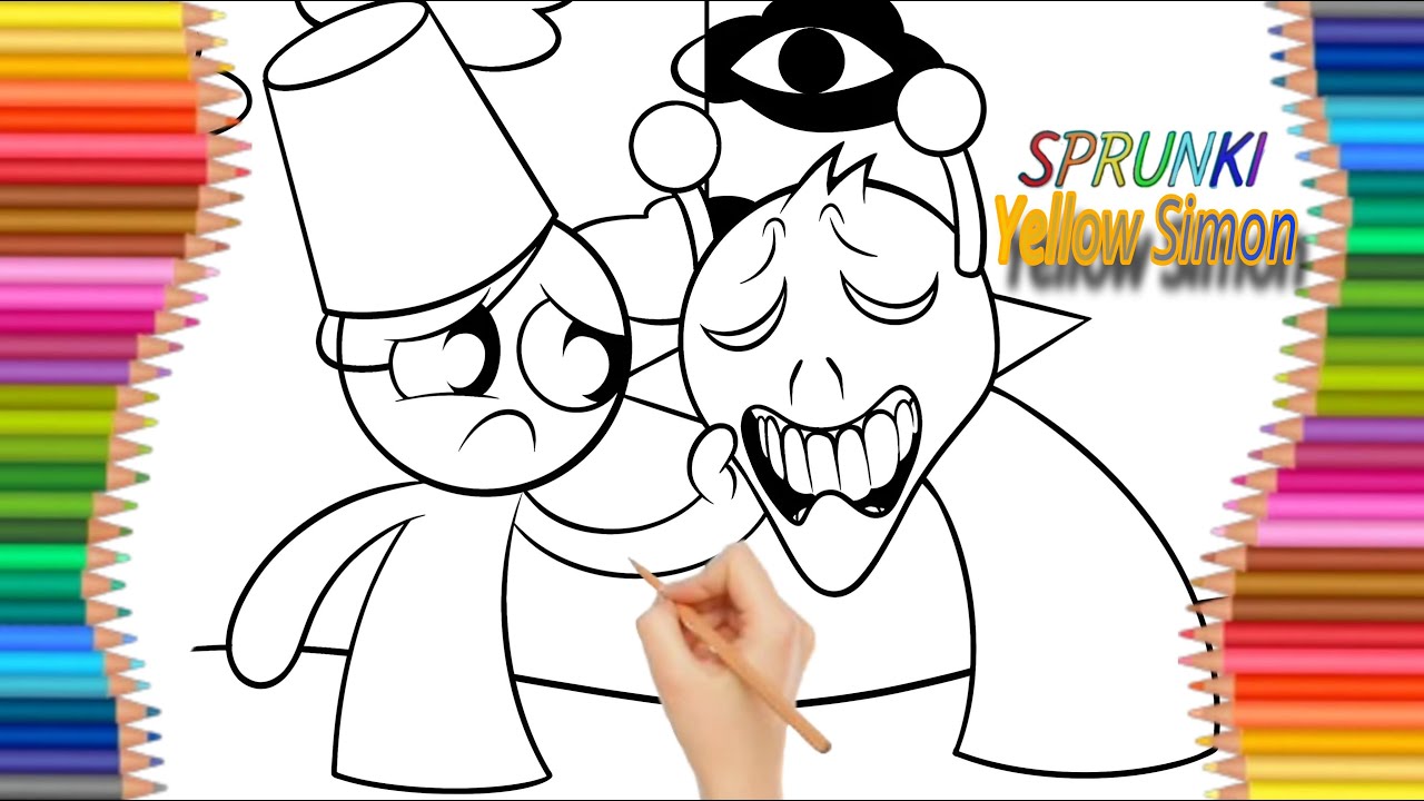 YELLOW SIMON is NOT A MONSTER Coloring Pages How to color INCREDIBOX ...