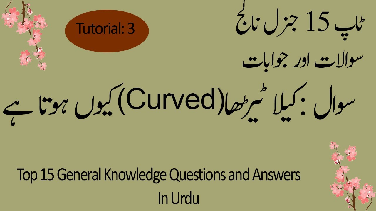 General Knowledge Questions and Answers in Urdu Tutorial 3 - YouTube