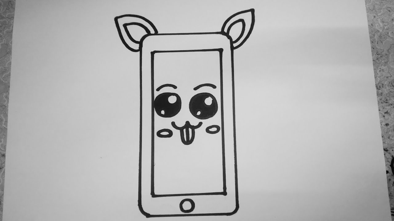 How to draw phone /Very easy drawing step by step for kids - YouTube