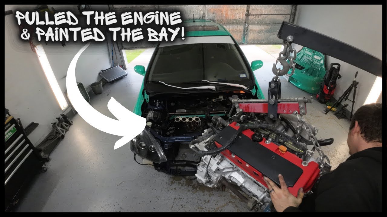PULLED THE ENGINE ON THE EP3 & PAINTED THE BAY - YouTube
