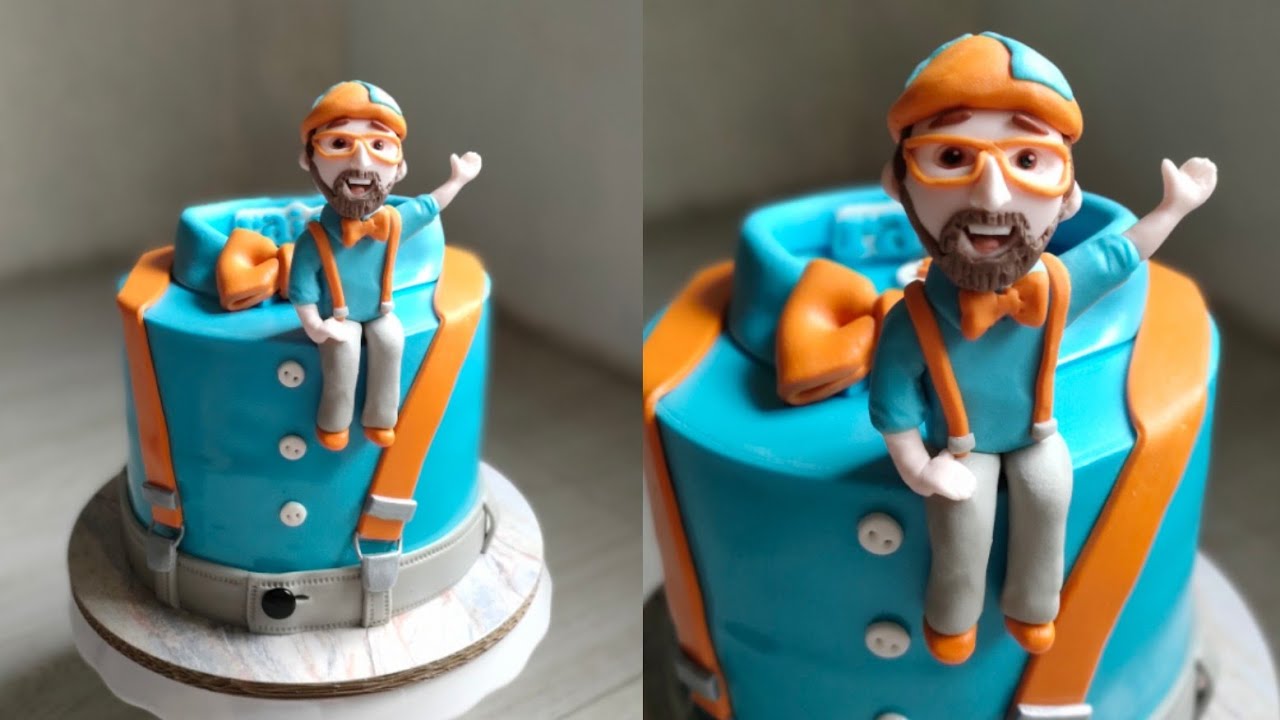 [Tutorial] Fondant Blippi cake with topper - YouTube