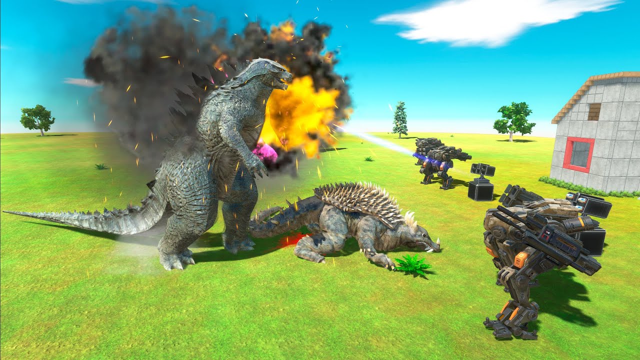 DEFENDING YOUR HOME FROM A GOZILLA ATTACK. ROBOT BATTLE VS GODZILLA ...
