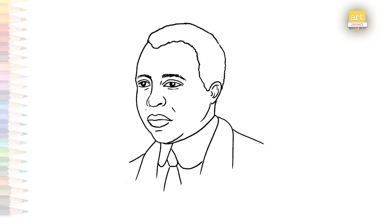 Scott Joplin drawing 02 | American composer drawing | How to draw Scott ...