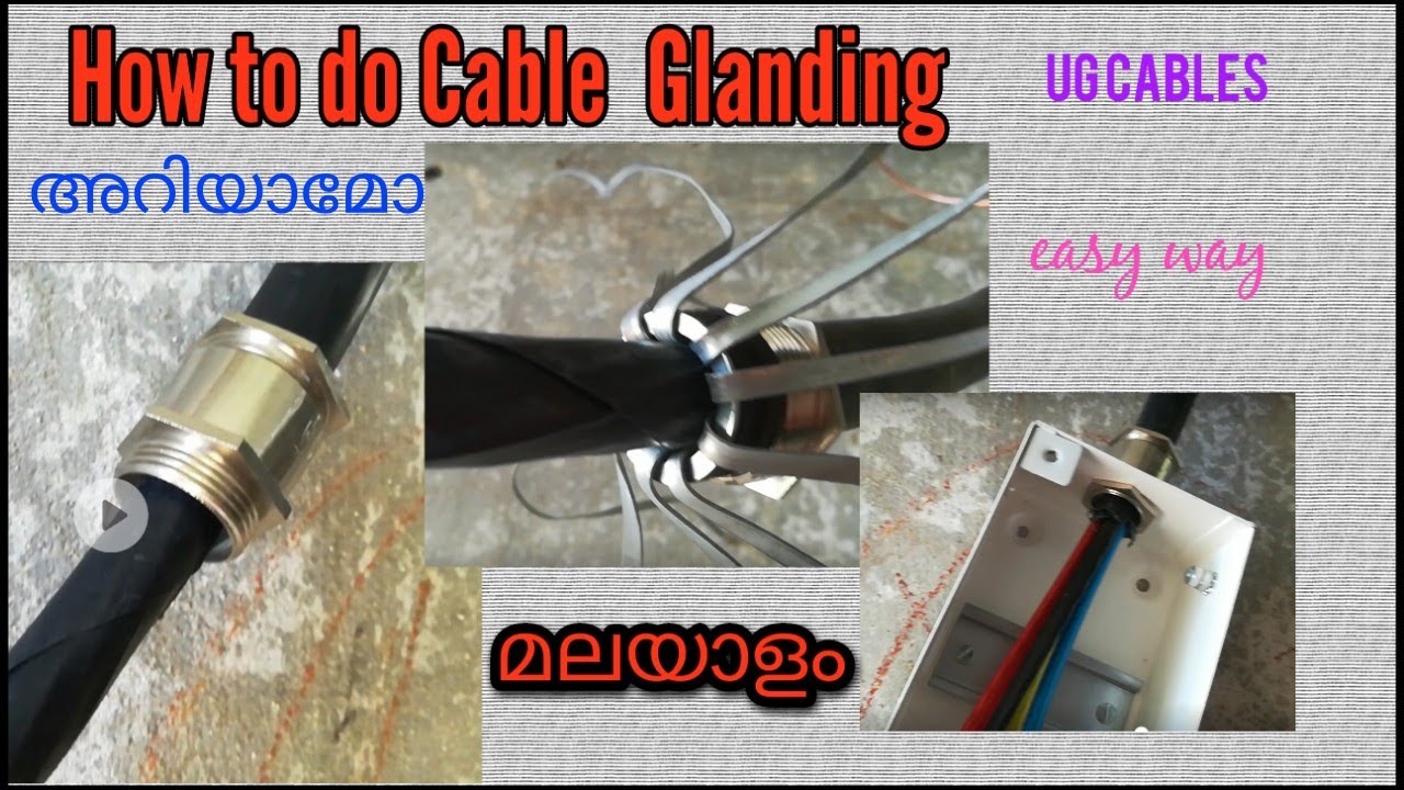 UG Cable glanding (malayalam ) || gland - YouTube