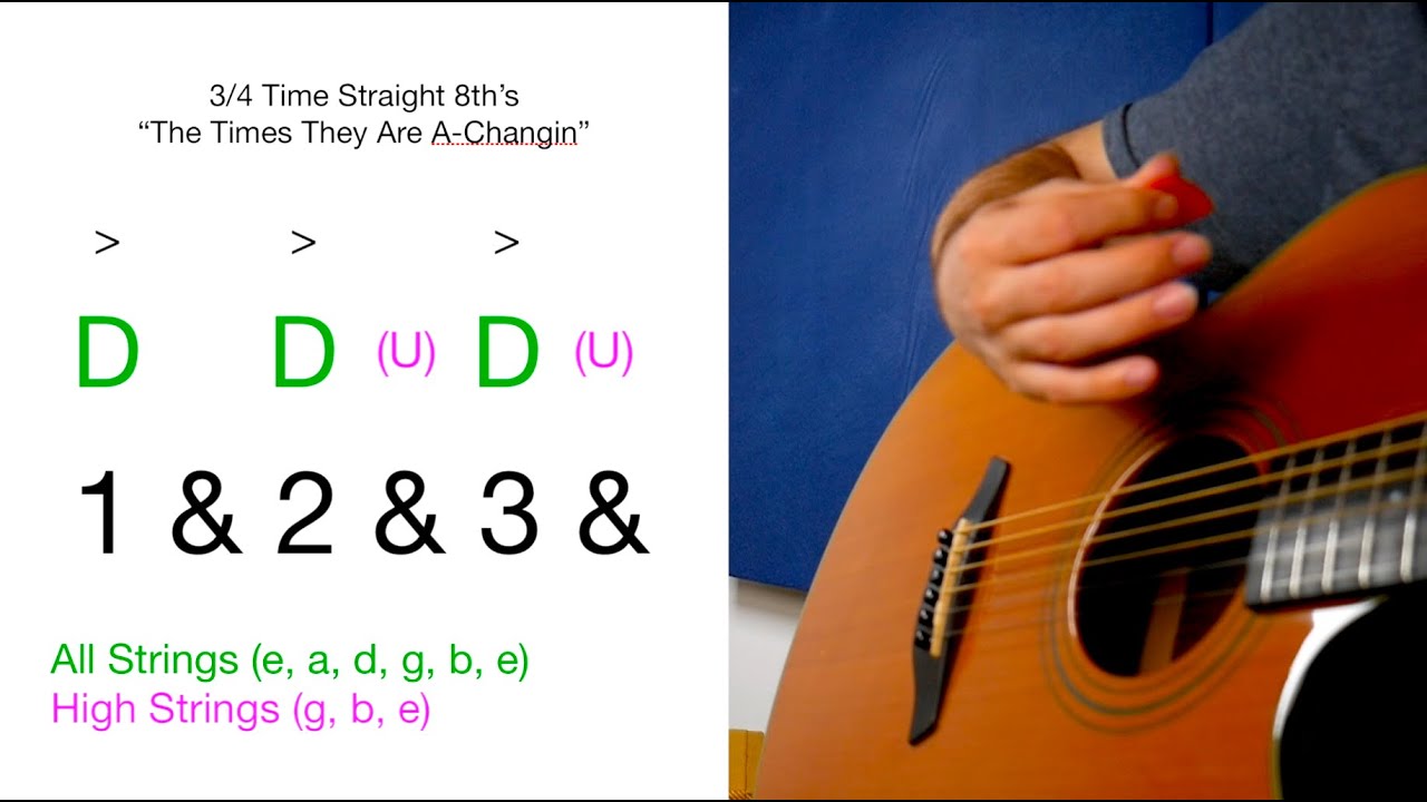 Strumming Patterns In 3/4 Time - Beginner Strumming Lesson - YouTube