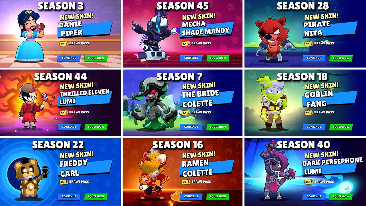 All Brawl Pass Skins Evolution (2020 - 2025) | Gigi & Stranger Things ...