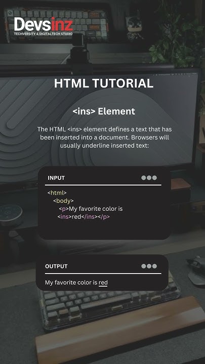 The Ins Element In Html Codingprogrammingcodingtutoriallearntocodehtmlcodingforbeginners