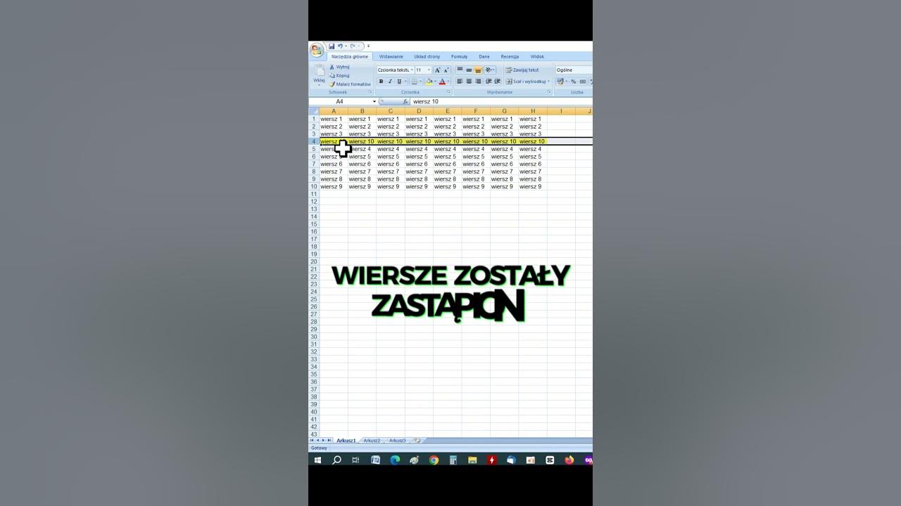 3 Sposoby Jak Przesuwać Wiersze W Excelu? - YouTube