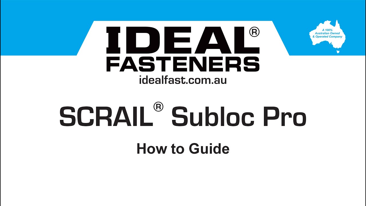 SCRAIL Subloc Pro How to Guide Ideal Fasteners - YouTube