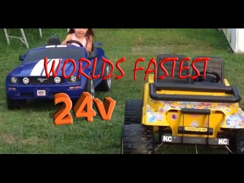 Worlds fastest mustang 24v power wheel - YouTube
