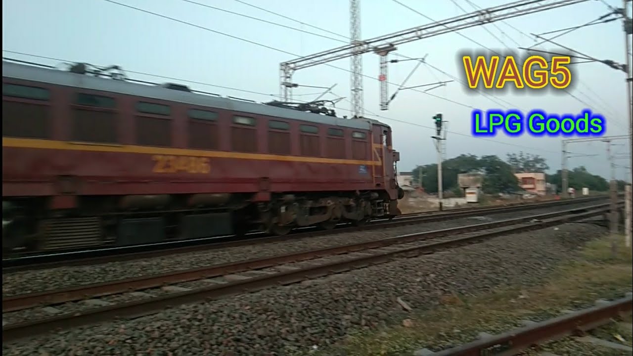 Liquefied Petroleum Gas (LPG) Goods Train with WAG5 #indianrailway ...