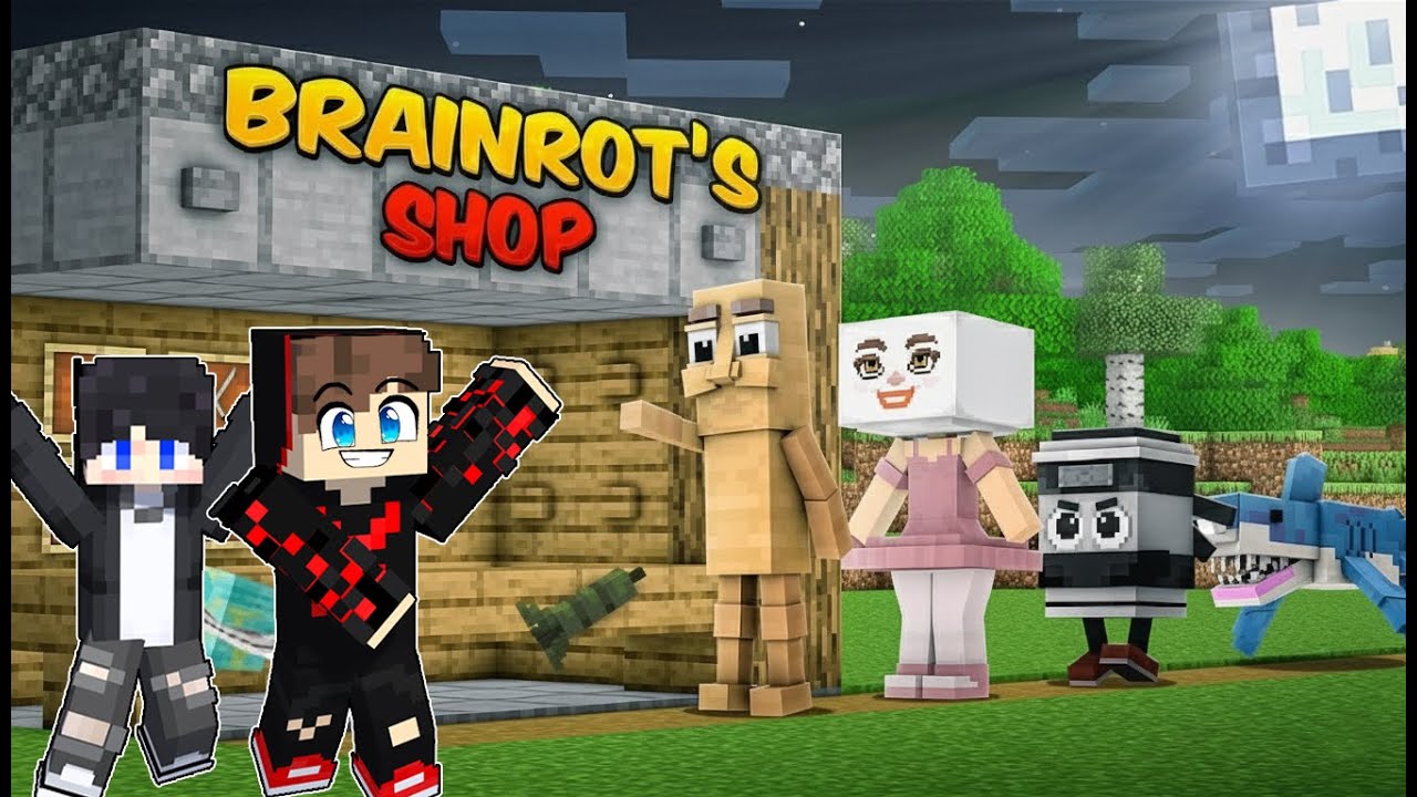 Opening a BRAINROT SHOP in Minecraft - YouTube