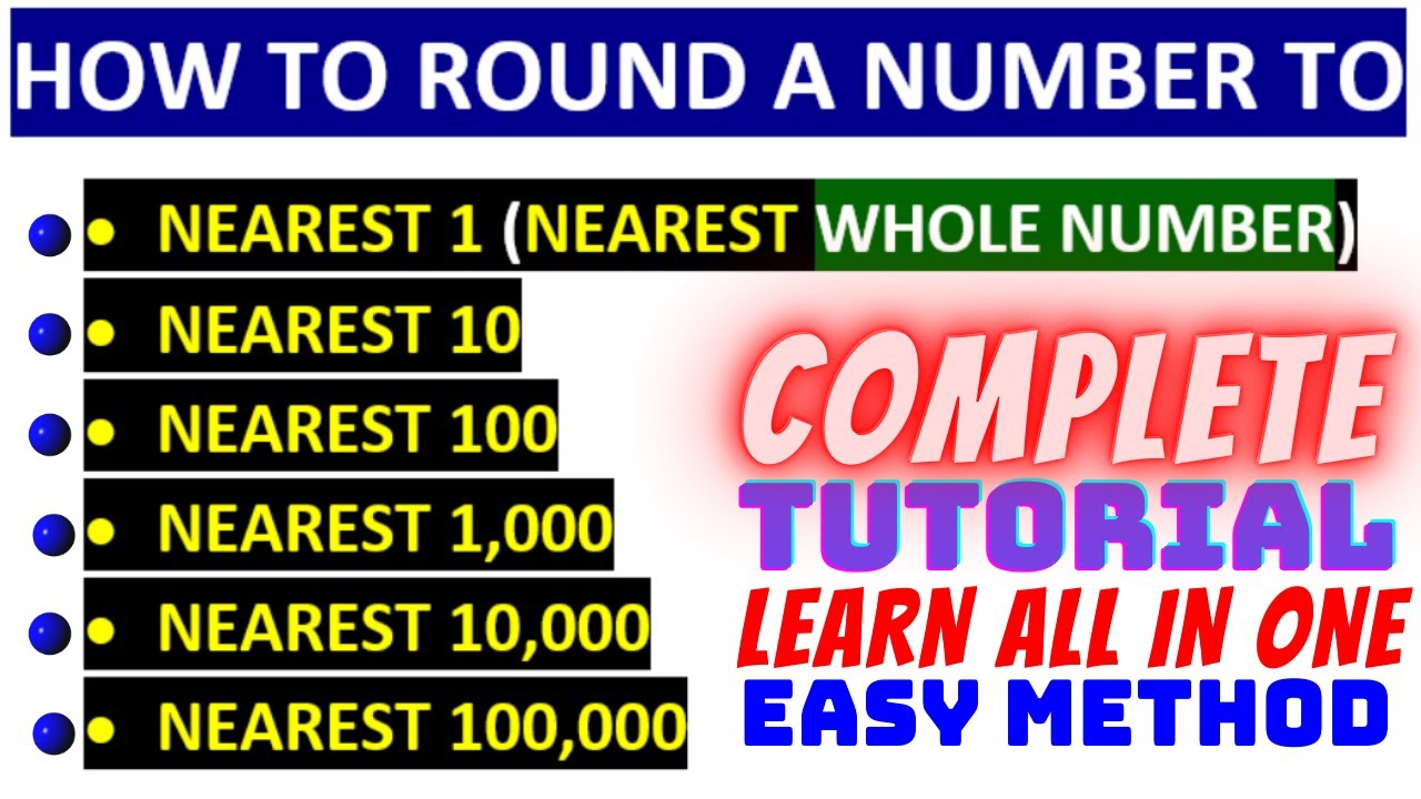 ROUNDING NUMBERS to 1, 10, 100, 1000, 10000, 100000 - YouTube