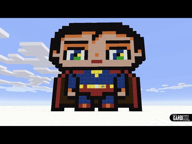 Teimpléid Minecraft Pixel Art Superman
