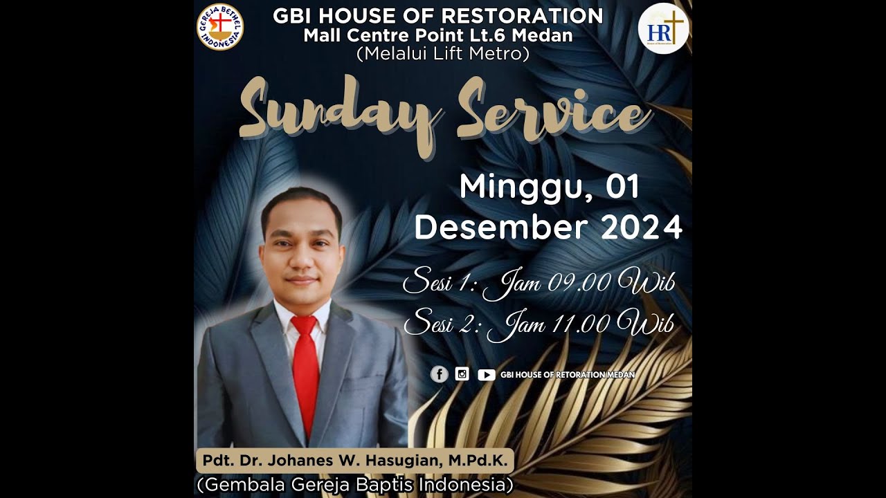 Ibadah Raya Minggu // Pdt. Dr. Johanes W. Hasugian, M.Pd.K. // - YouTube