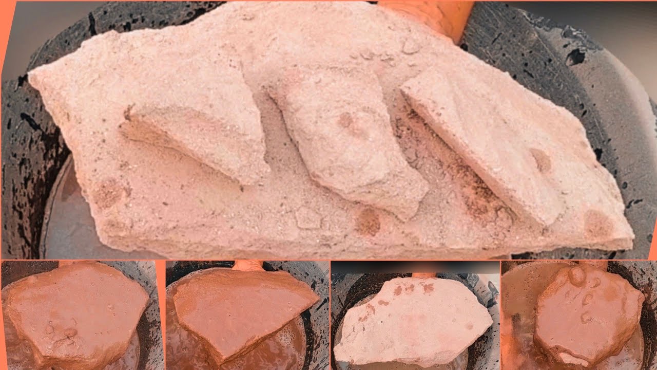|ASMR|giant slab|soft pure red sand with smokey dust💦crumbling with ...