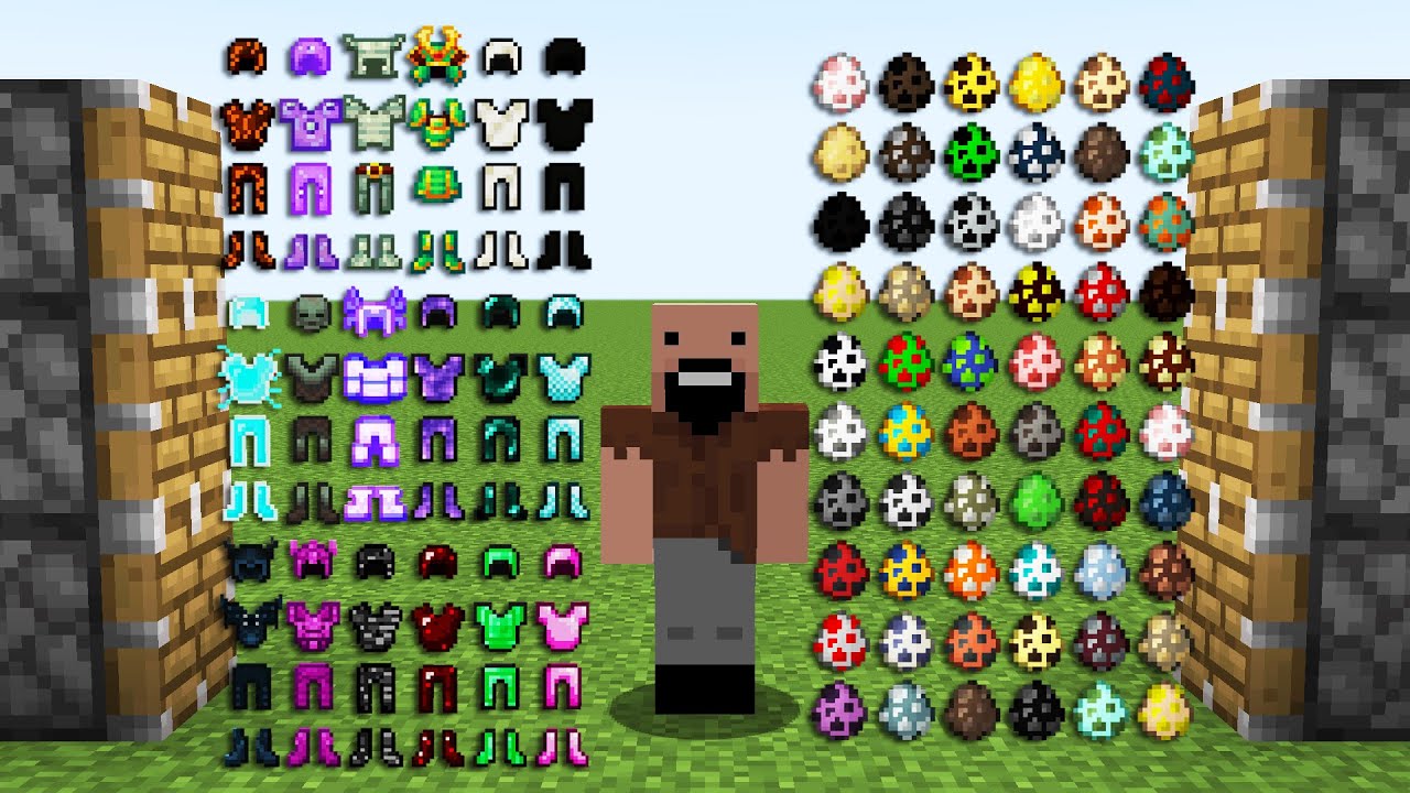 х999 armors and Notch and all eggs minecraft combined - YouTube