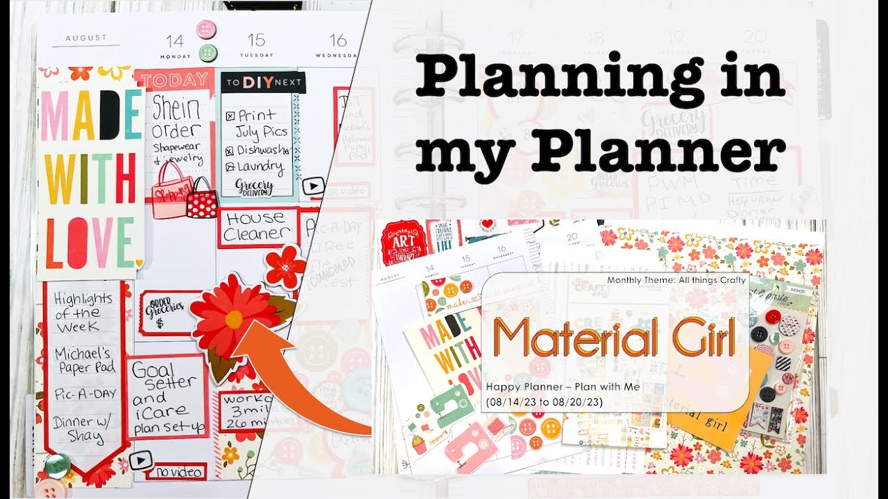 Planning in my Planner - Material Girl (Happy Planner) - YouTube
