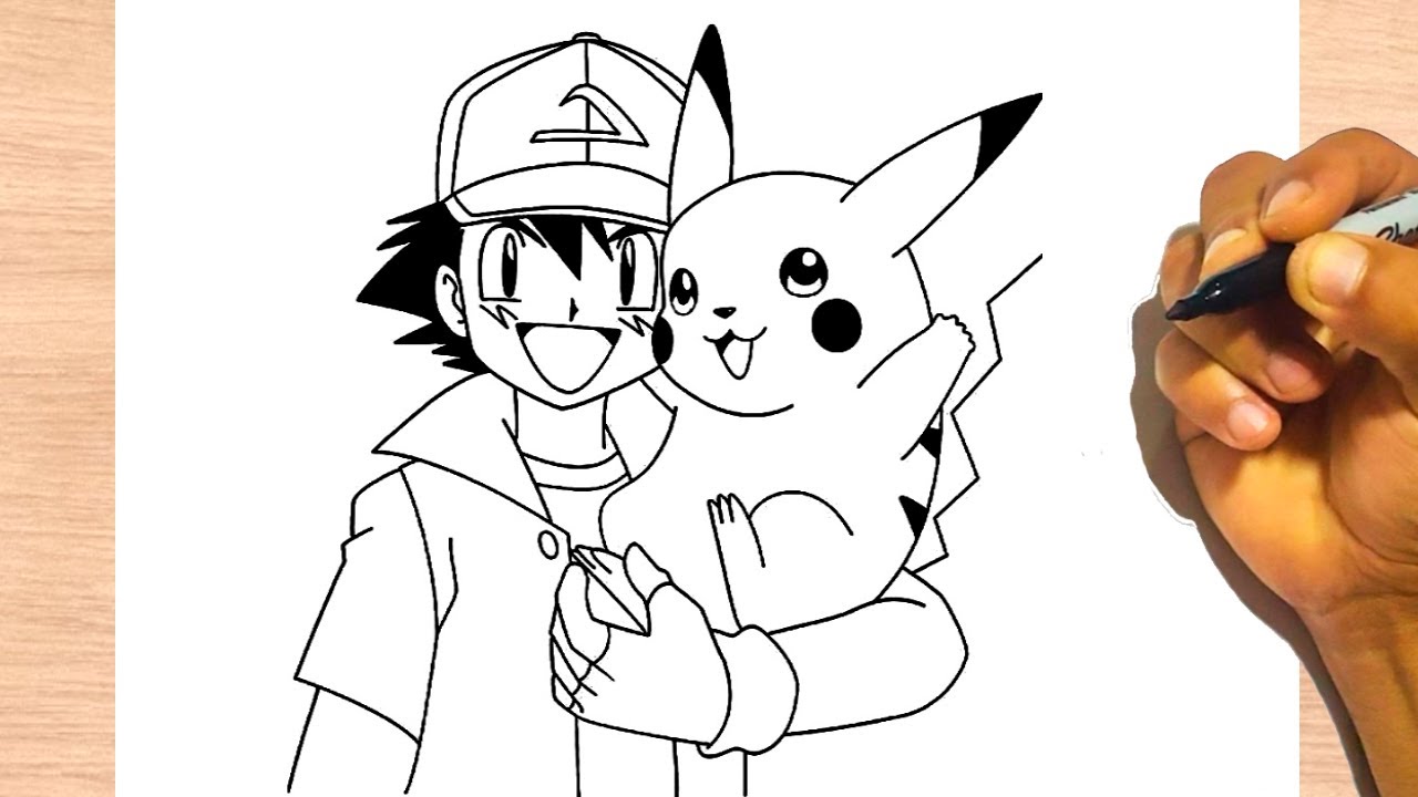 How to Draw Ash and Pikachu easy - Drawing Step by Step - YouTube