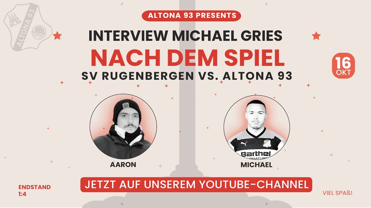 SV Rugenbergen - Altona 93 | Interview Michael Gries - YouTube