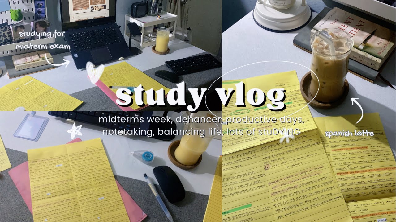 study vlog 📁 studying for exams, productive days, taking notes, being ...
