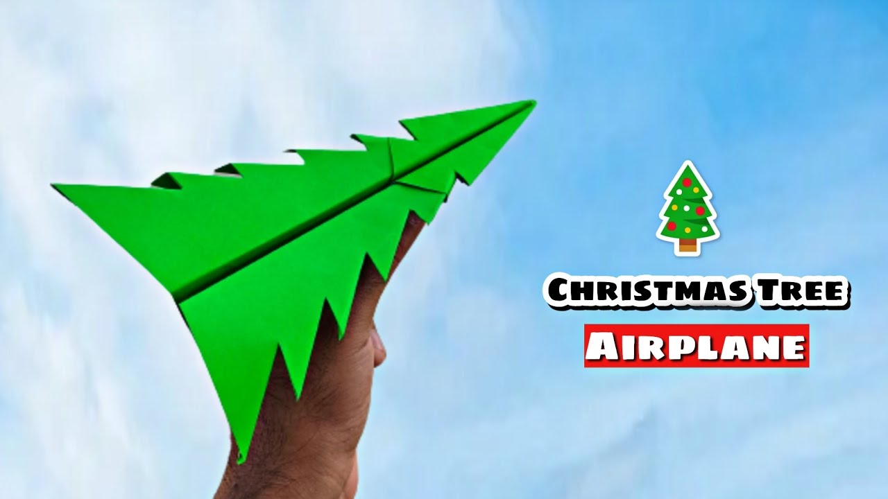 How to Make a Paper Airplane That looks like a Christmas Tree, flying ...