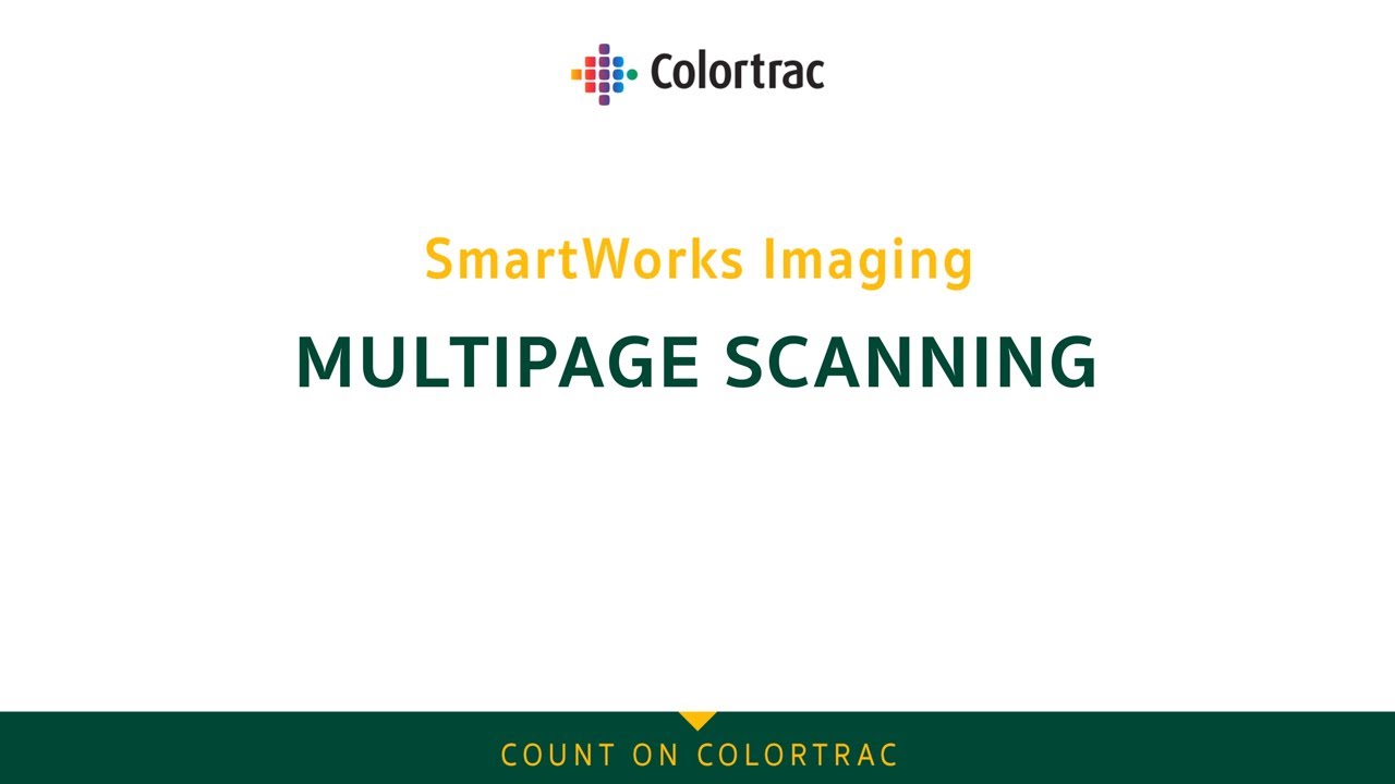 SmartWorks Imaging: Multi-page scanning guide - Colortrac - YouTube