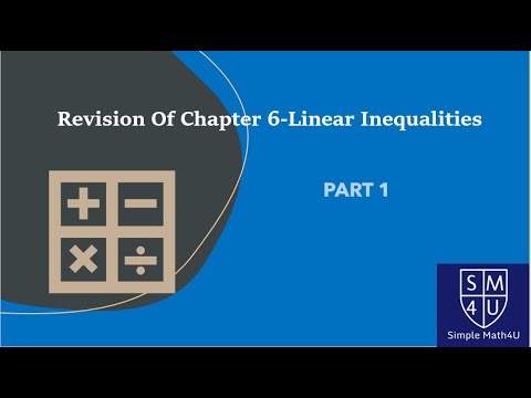 Revision Of Chapter 6-Linear Inequalities - Part 1 - YouTube