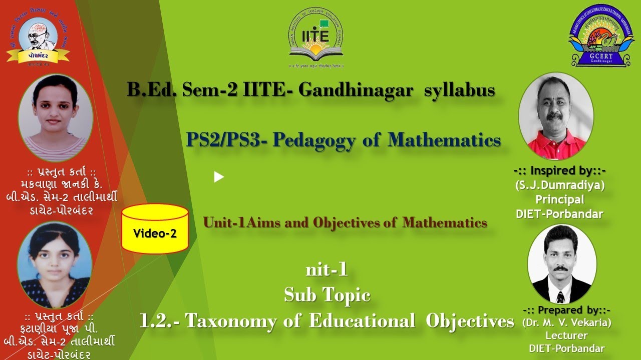 B.Ed. Sem-2 Pedagogy of Mathematics. Unit-1- Aims and Objectives of ...
