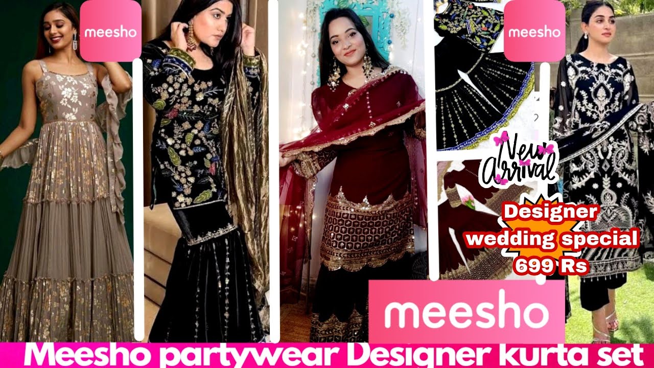 😍👗||Meesho haul||Meesho party wear kurta set /sharara set/sequence ...