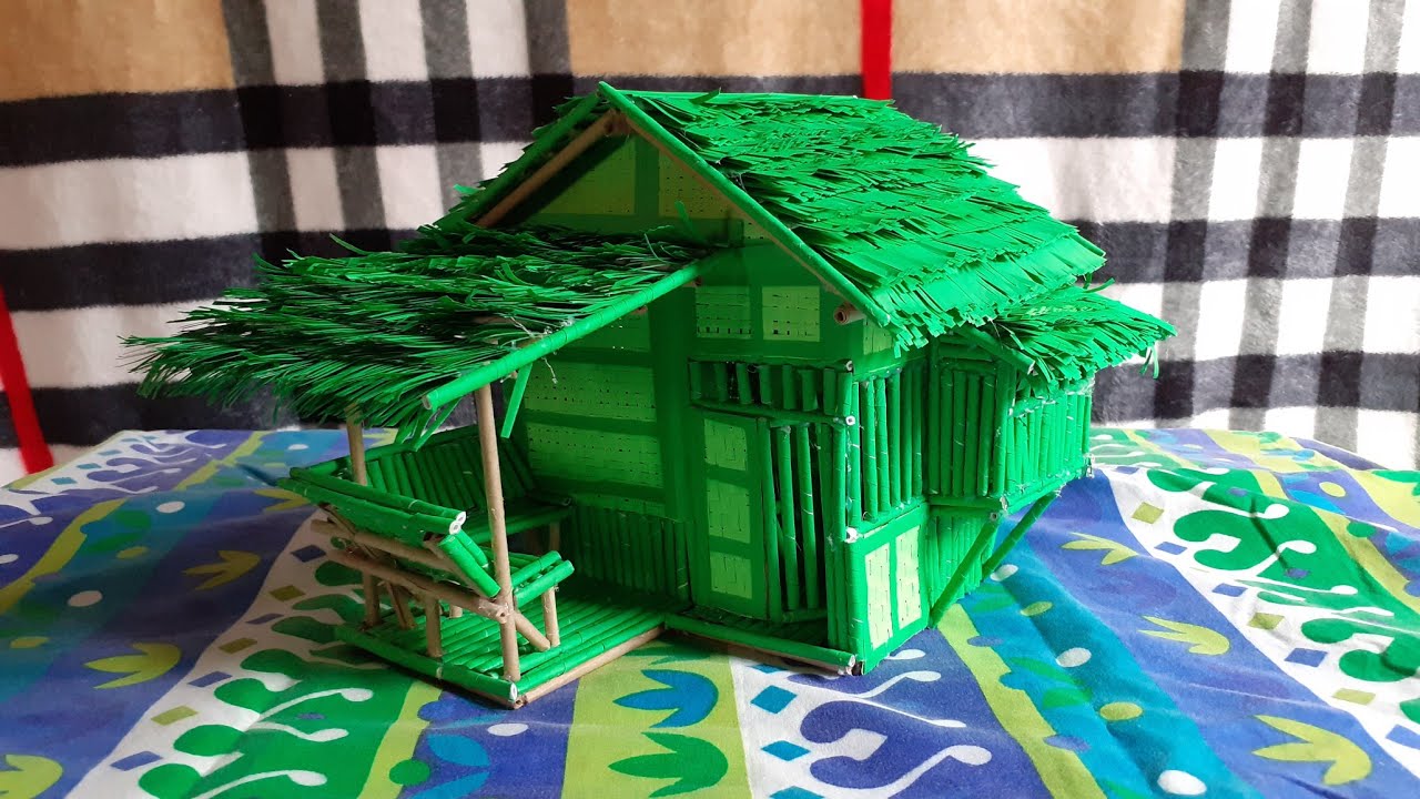 Making Miniature Bahay Kubo / Nipa Hut Made of Paper No. 5 Part 1 - YouTube